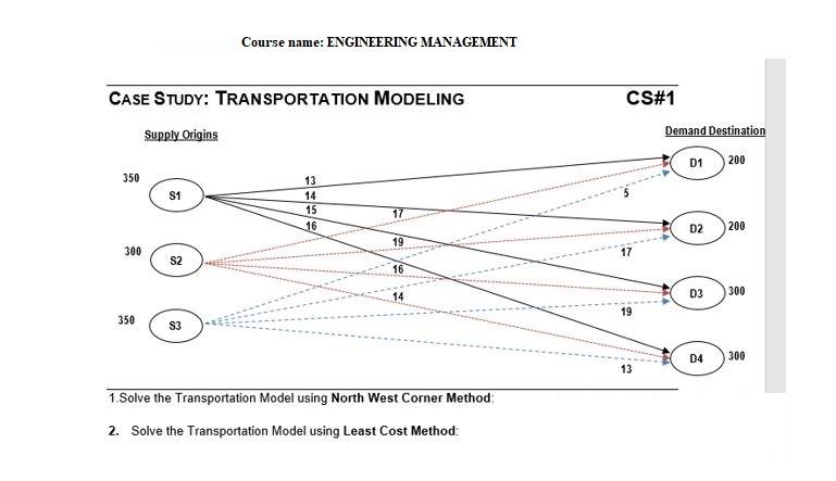 Solved Course name: ENGINEERING MANAGEMENT 2. Solve the | Chegg.com