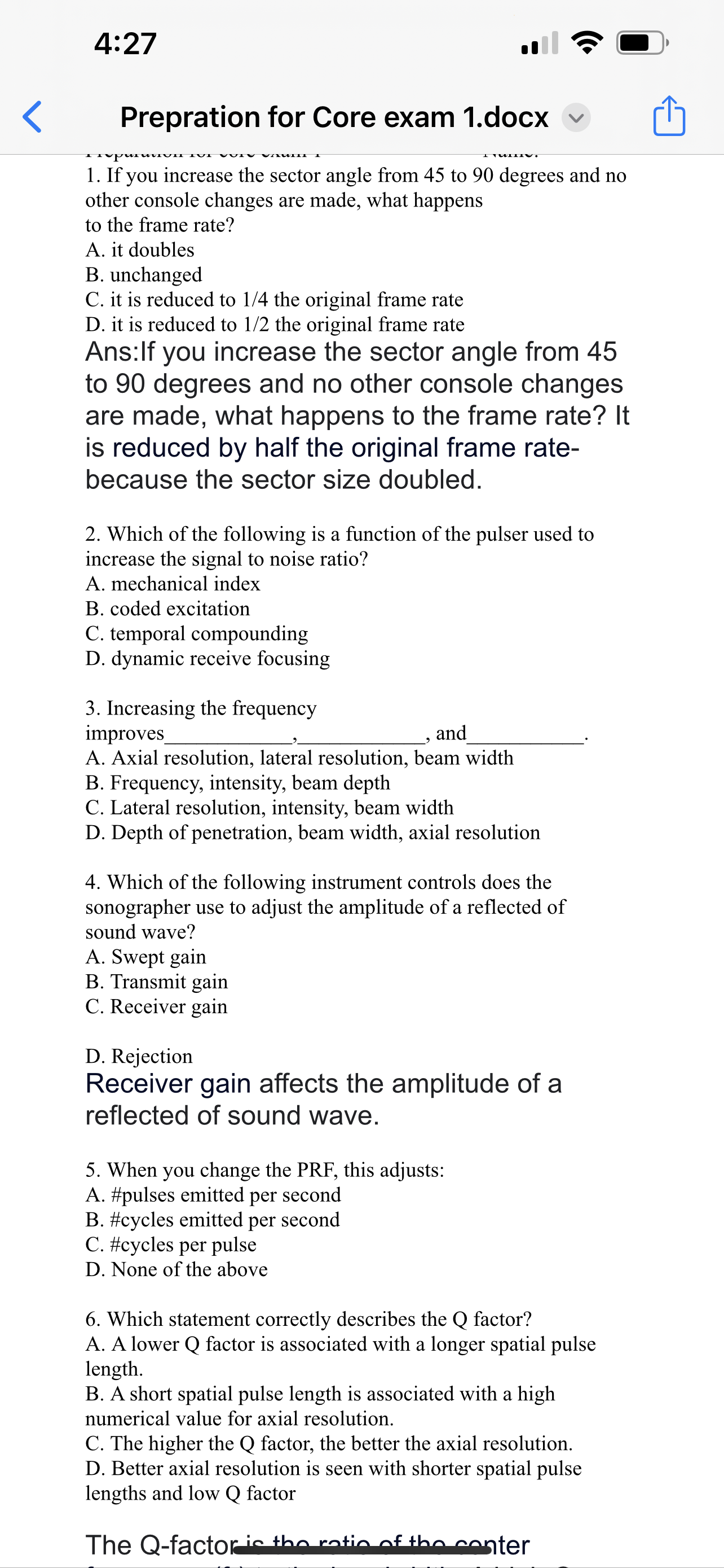 Solved 4:28 Prepration for Core exam 1.docx 23. Which of the | Chegg.com