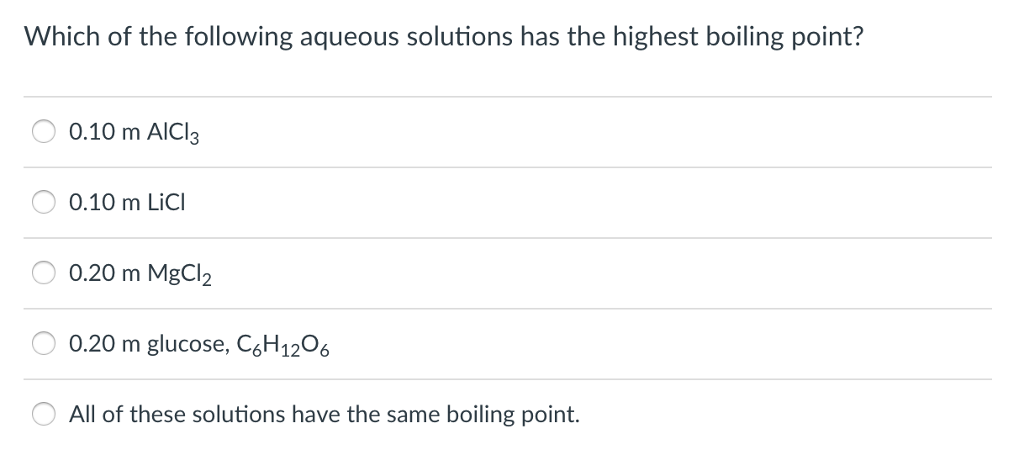 Solved Which of the following aqueous solutions has the | Chegg.com