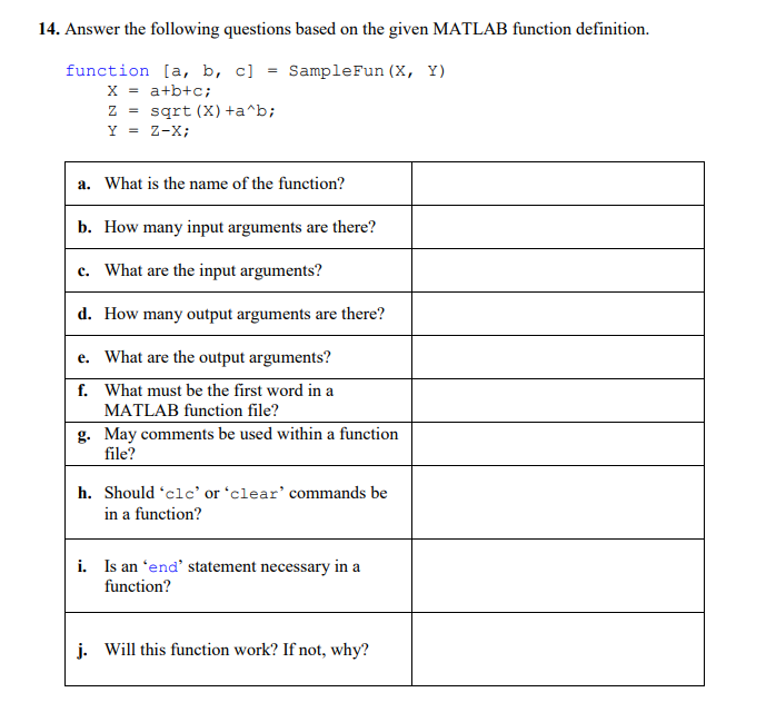Solved 14. Answer the following questions based on the given | Chegg.com
