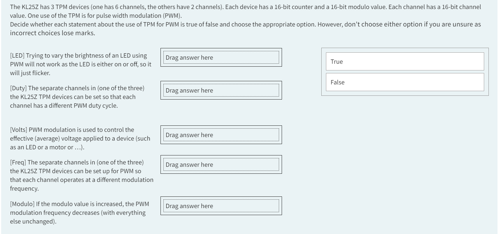Solved The KL25Z has 3 TPM devices (one has 6 channels, the | Chegg.com