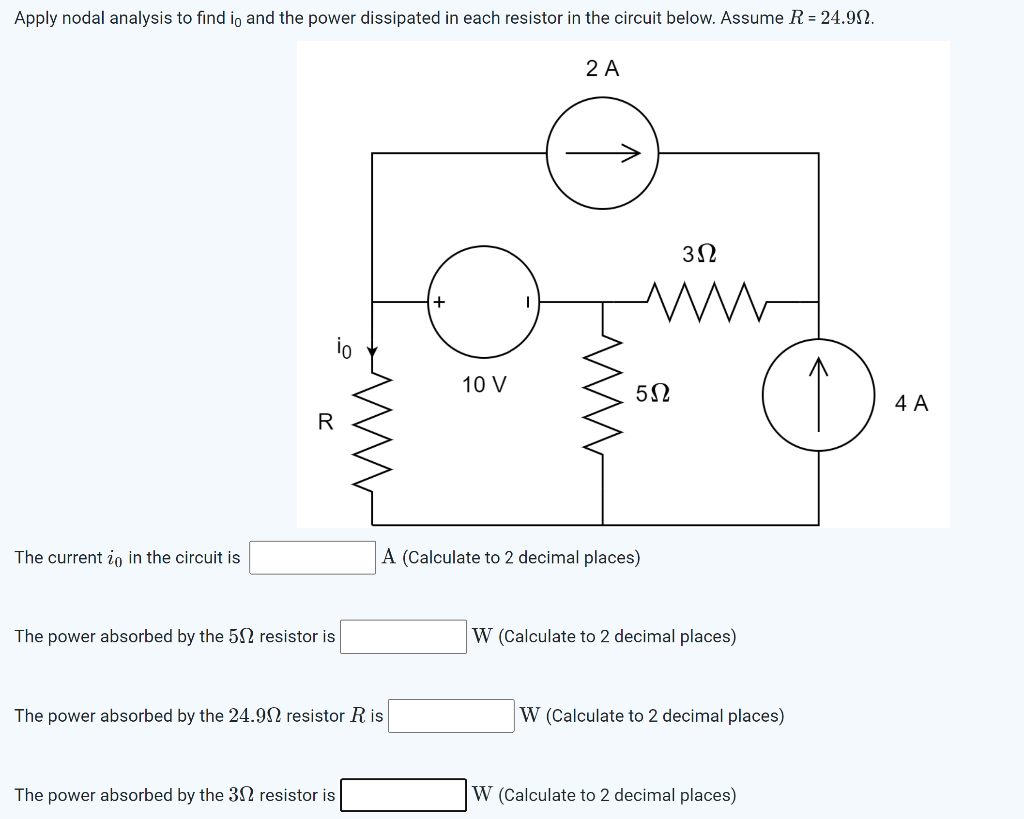 Solved Apply nodal analysis to find i0 and the power | Chegg.com