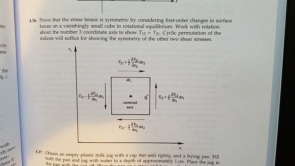 Solved 4.36. Prove that the stress tensor is symmetric by | Chegg.com