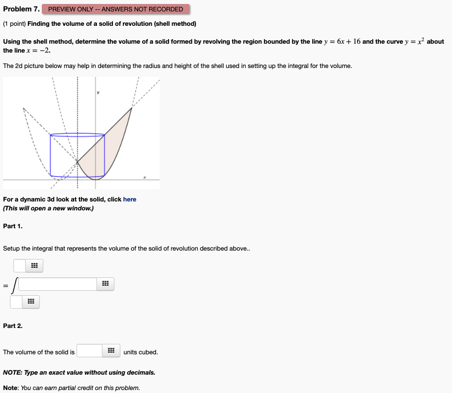 Solved Problem 7. PREVIEW ONLY -- ANSWERS NOT RECORDED (1 | Chegg.com