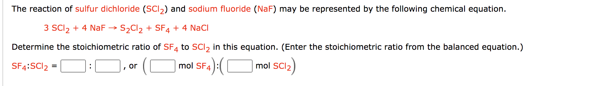 Solved The reaction of sulfur dichloride (SCI) and sodium | Chegg.com