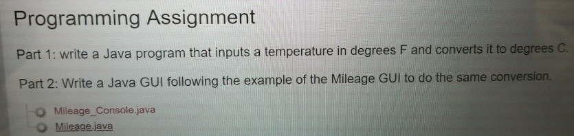 Solved Programming Assignment Part 1: write a Java program | Chegg.com
