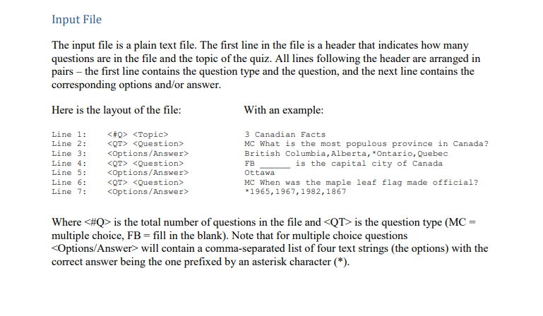 Solved Input File The input file is a plain text file. The | Chegg.com