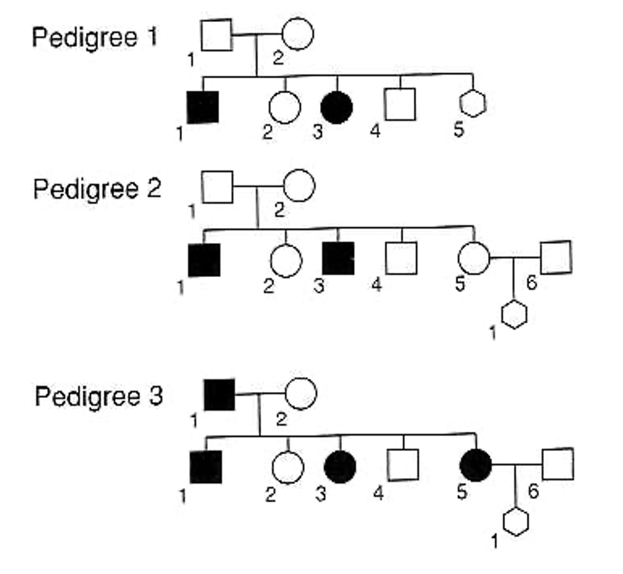 Solved In the pedigrees shown below, the inheritance | Chegg.com