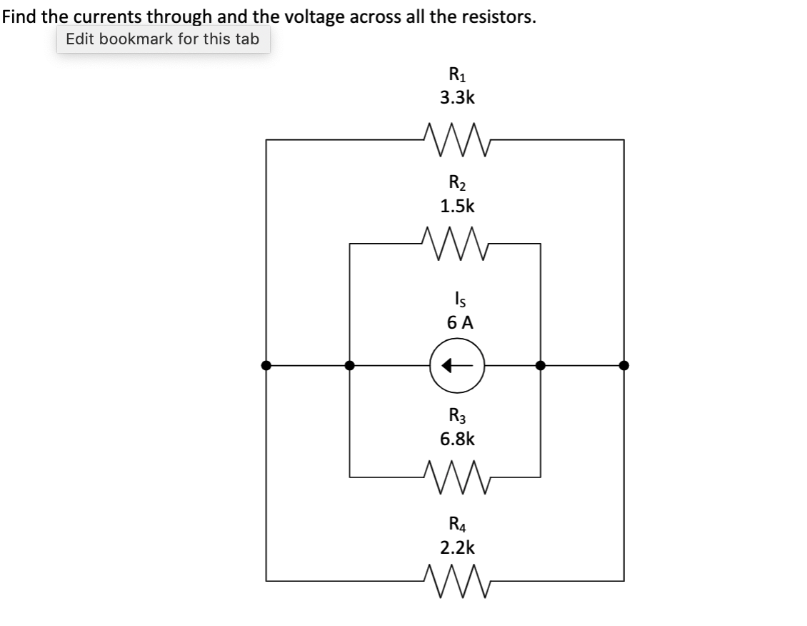 Solved Find the currents through and the voltage across all | Chegg.com