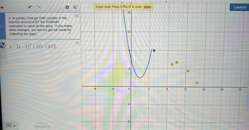 Solved 4. (6 points) Change ONE number in the function and | Chegg.com