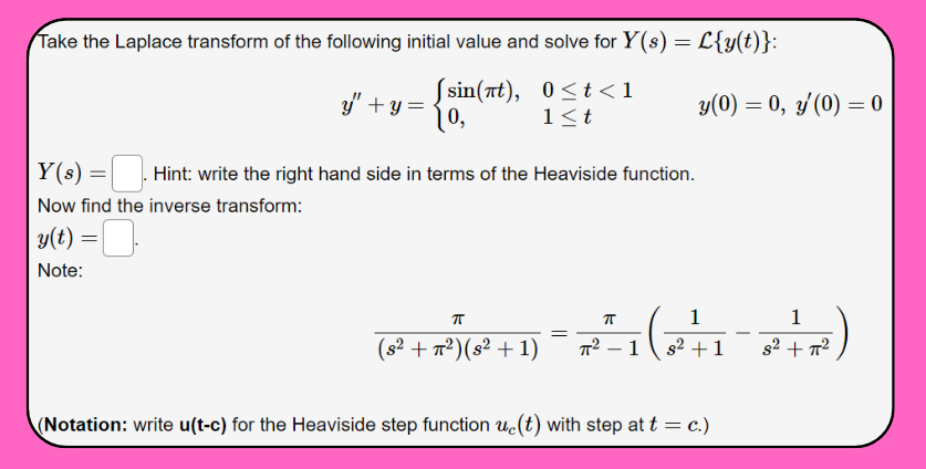 Solved Take the Laplace transform of the following initial | Chegg.com