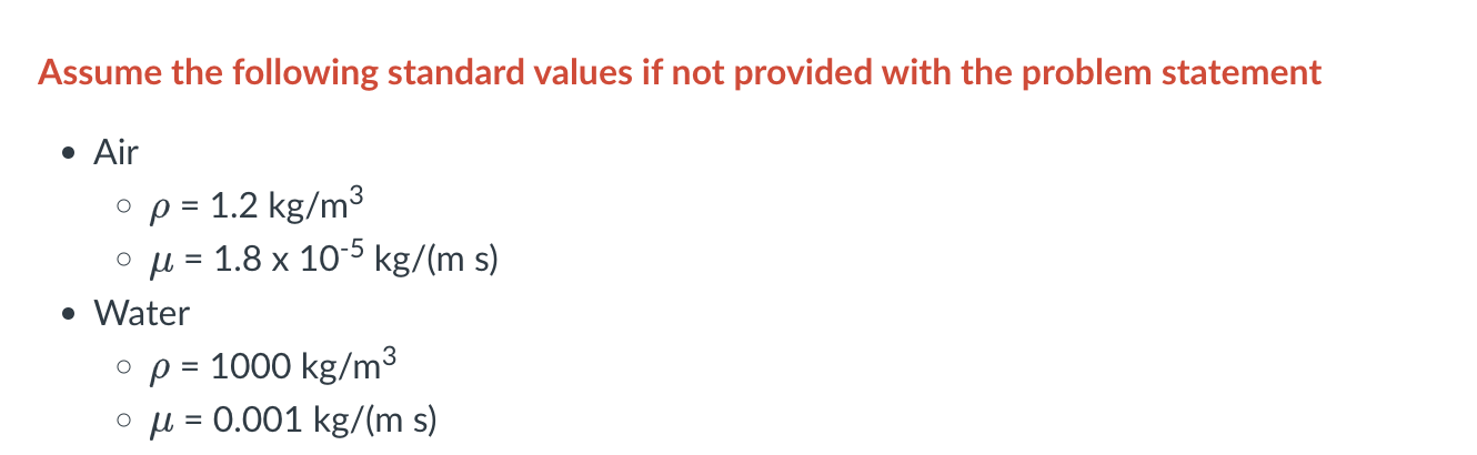 Solved Assume the following standard values if not provided | Chegg.com
