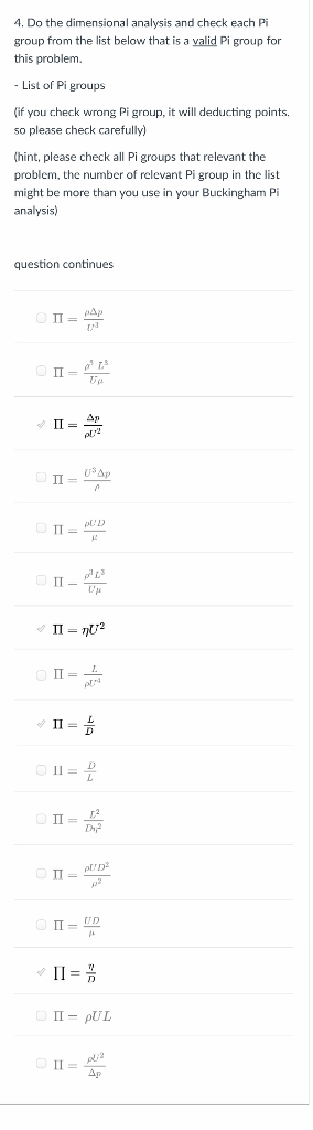 Solved (Buckingham Pi theorem) The pressure drop (A) | Chegg.com