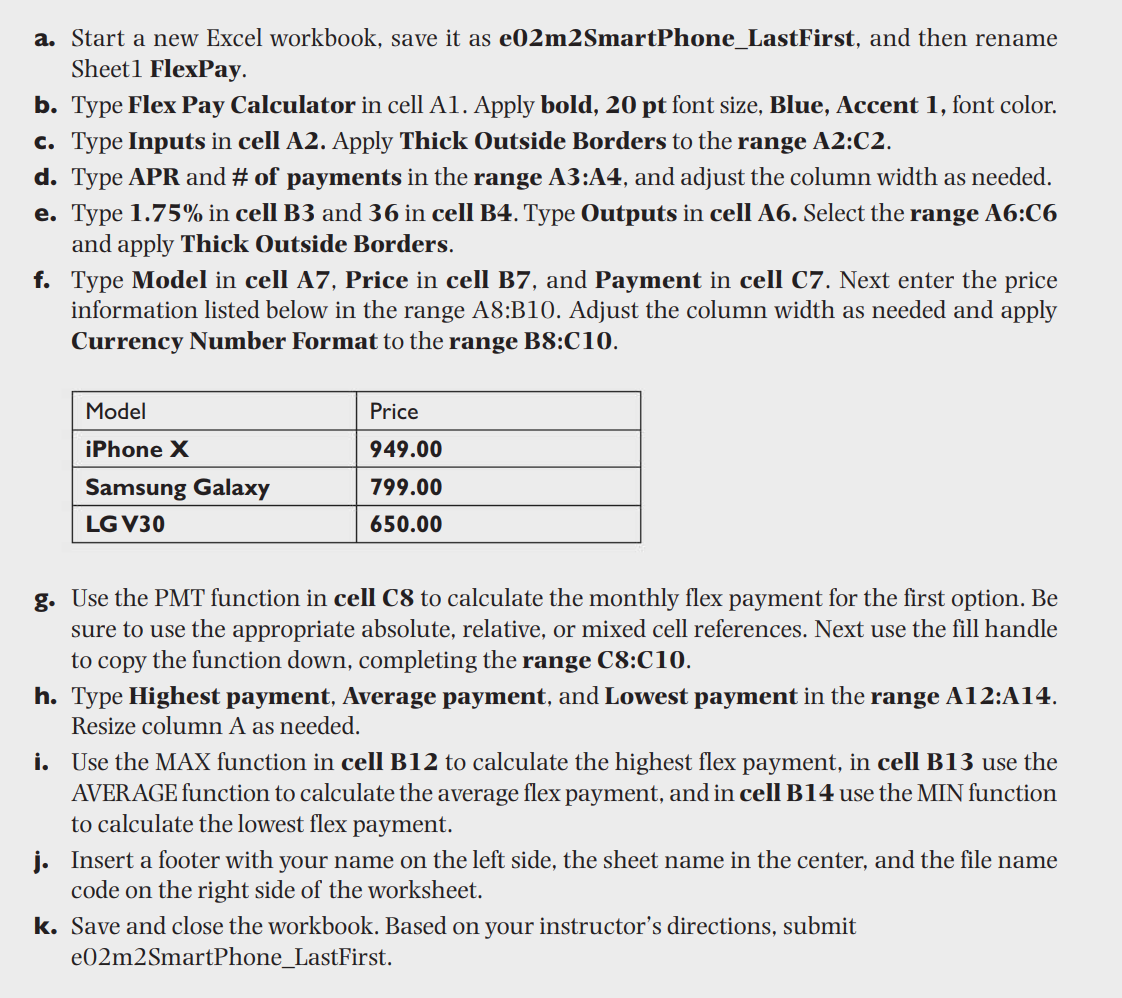 Solved Sheet1 ﻿FlexPay.b. ﻿Type Flex Pay Calculator in cell | Chegg.com
