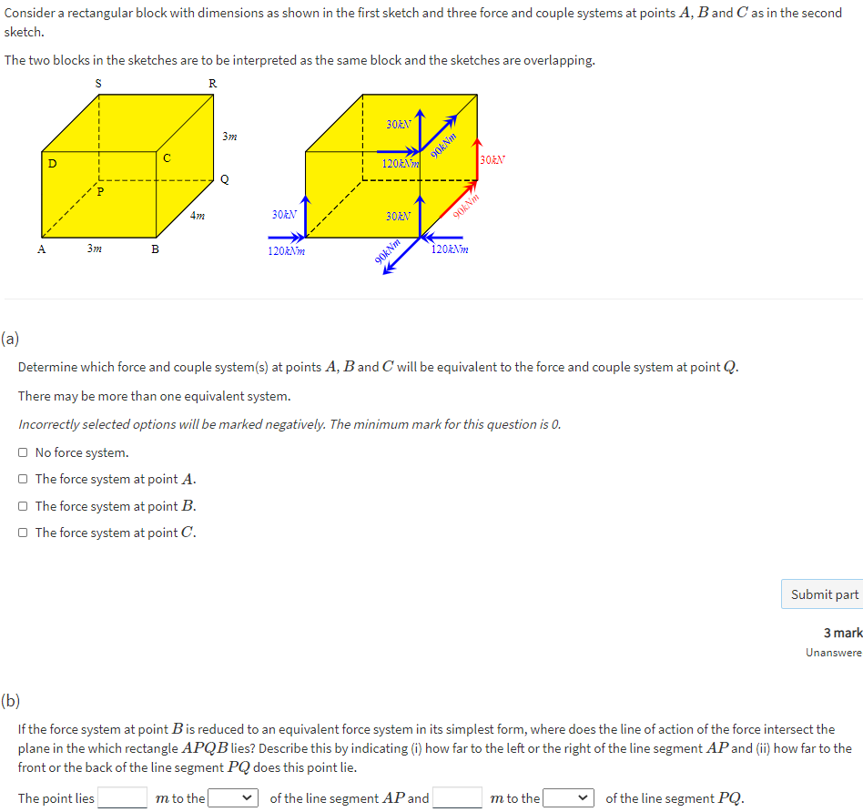 Solved Consider a rectangular block with dimensions as shown | Chegg.com