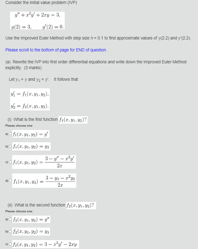 Solved Consider the initial value problem (IVP) | Chegg.com