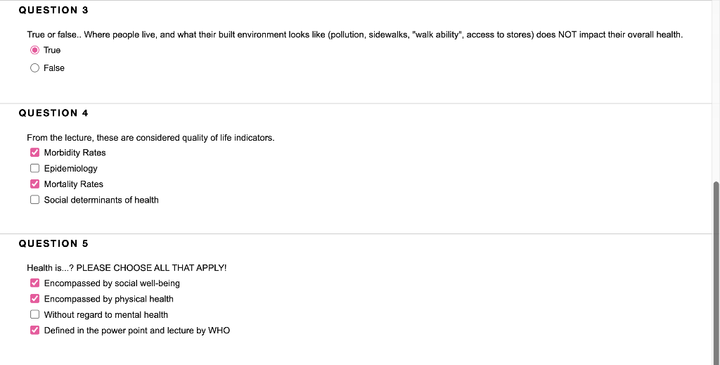 True or false.. Where people live, and what their | Chegg.com