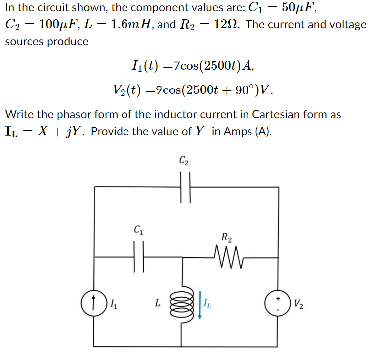 Solved = In the circuit shown, the component values are: C1 | Chegg.com