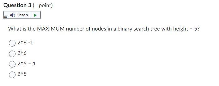 Solved What is the MAXIMUM number of nodes in a binary | Chegg.com