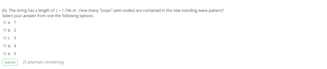 Solved Standing Waves on a string: fixed frequency, variable | Chegg.com