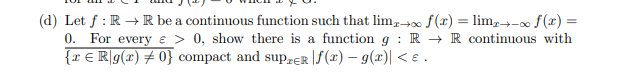 Solved (d) Let f: R+R be a continuous function such that | Chegg.com