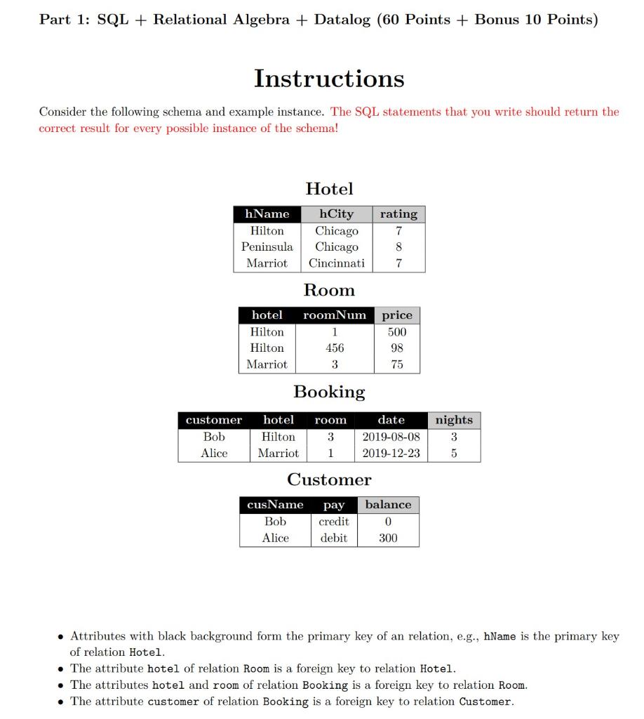 Solved Q1> THE SCHEMA IS GIVEN BEOW, a..Write a Datalog | Chegg.com