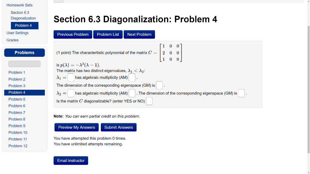 Solved Homework Sets Section 6.3 Diagonalization Problem 3 | Chegg.com Solved Homework Sets Section 6.3 Diagonalization Problem 3 | Chegg.com