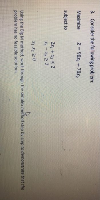 Solved 2. Consider the following problem: Maximize Z = X1 + | Chegg.com