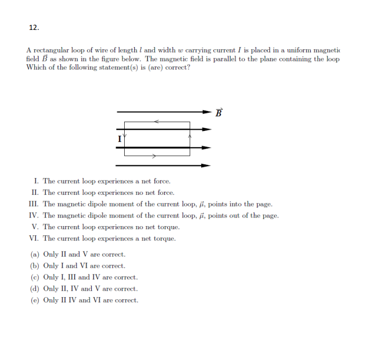 Solved A rectangular loop of wire of length l and width w | Chegg.com