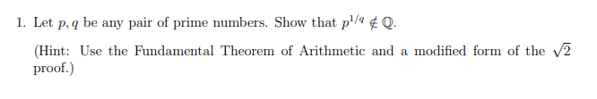 Solved 1. Let p,q be any pair of prime numbers. Show that | Chegg.com