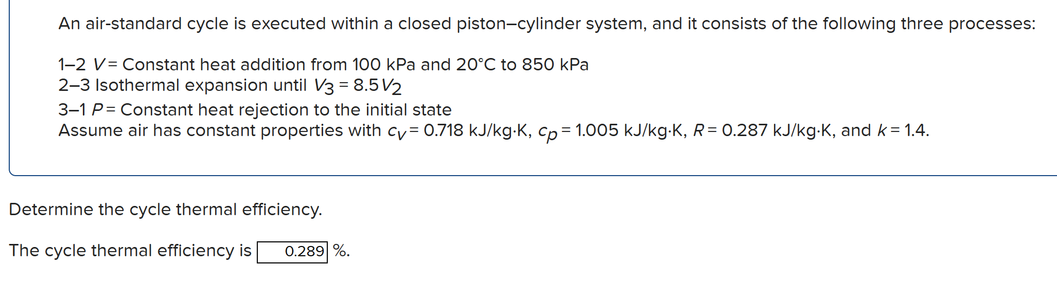 Solved An air-standard cycle is executed within a closed | Chegg.com