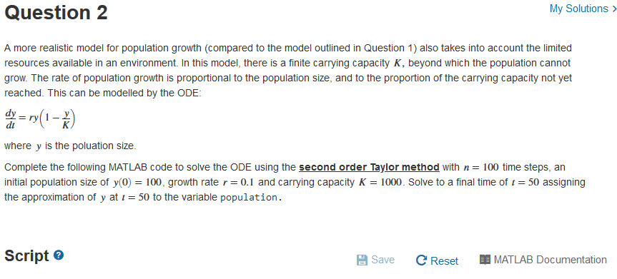 Solved PLEASE ANSWER IN MATLAB CODE! there isnt any | Chegg.com