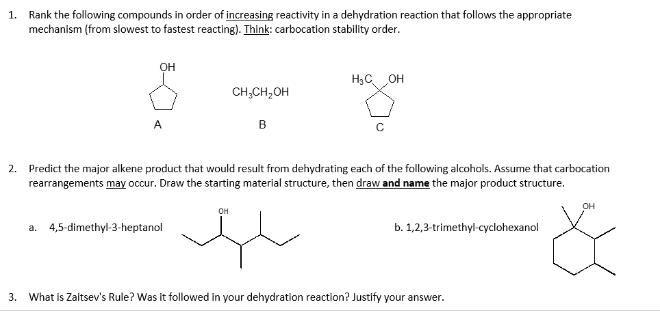 Solved The lab is Dehydration of 2-methylcyclohexanol – | Chegg.com