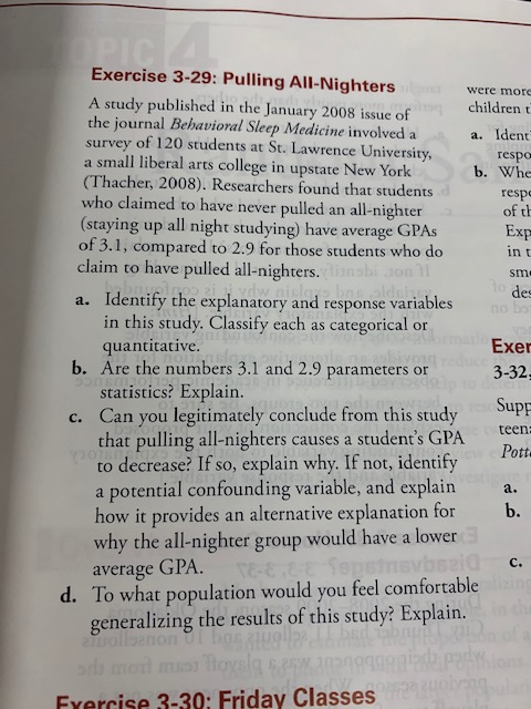 Exp Exercise 3-29: Pulling All Nighters were more A | Chegg.com