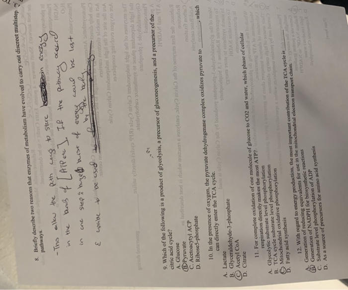 Solved This is a biochemistry question. Please answer all | Chegg.com