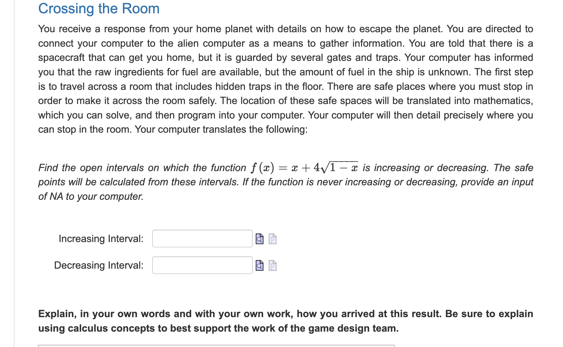 Crossing the Room You receive a response from your | Chegg.com