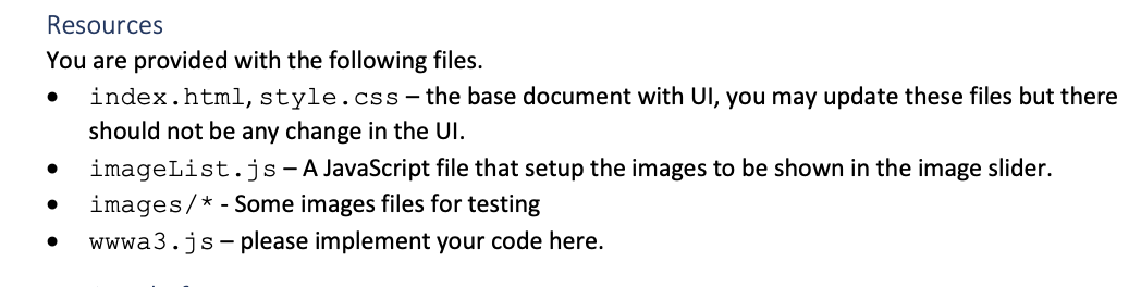 Overview You are going to develop an image slider in | Chegg.com