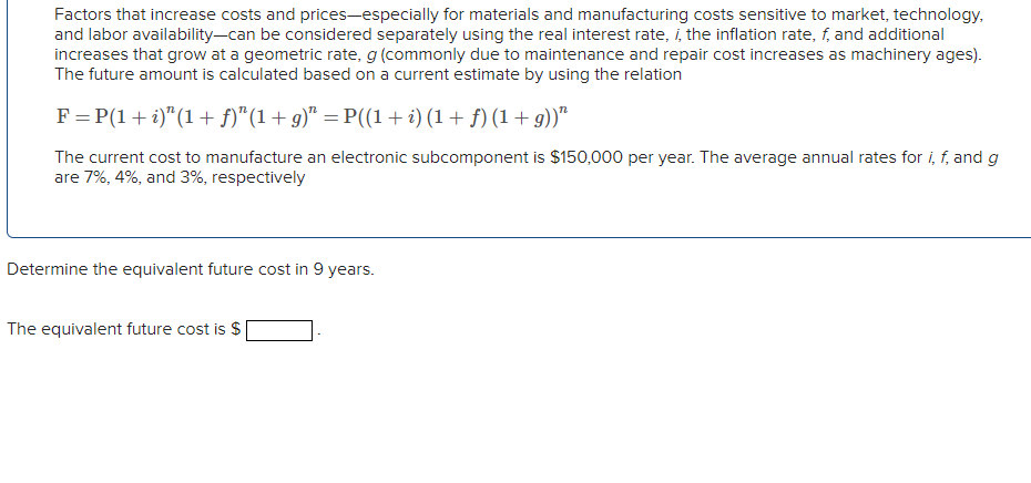 Solved Factors that increase costs and prices-especially for | Chegg.com