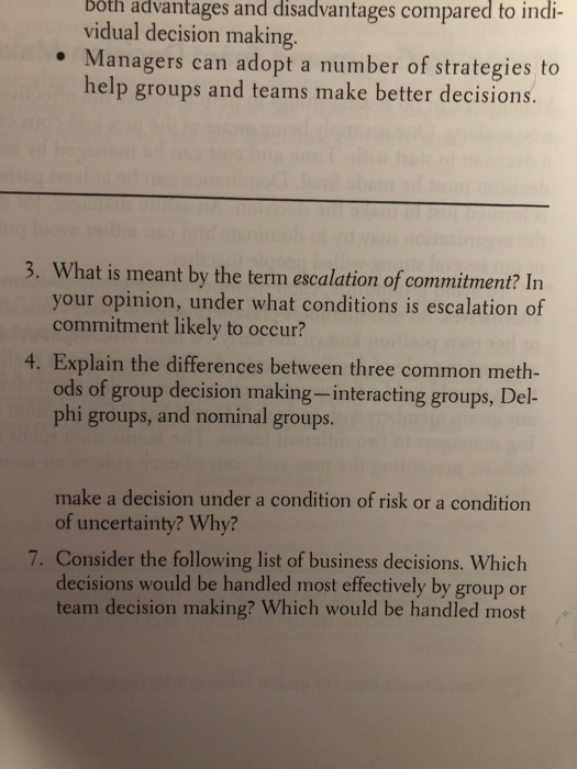 Solved o identifying alternatives. o evaluating | Chegg.com