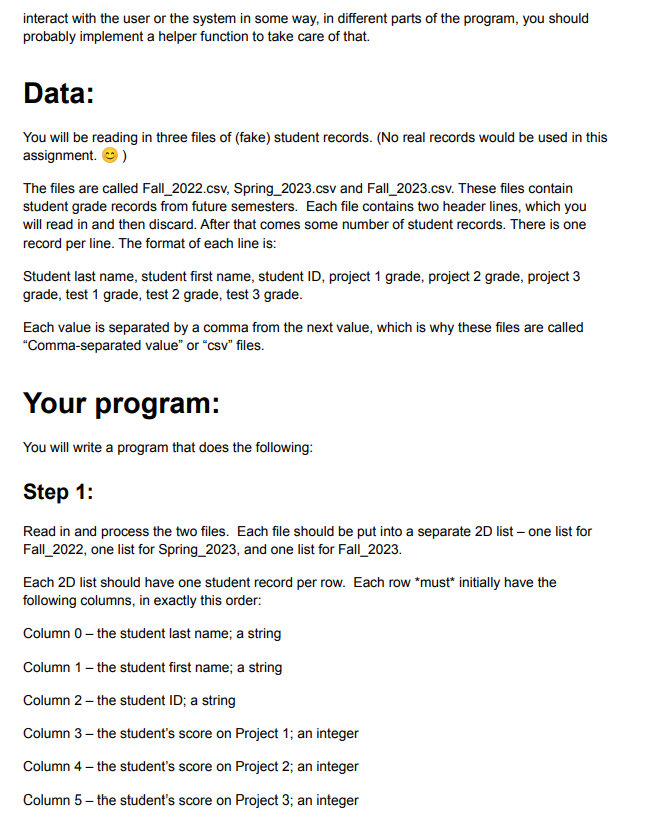 You're reading in three csv files which I will | Chegg.com