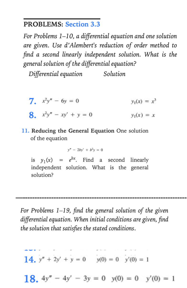 Solved PROBLEMS: Section 3.3 For Problems 1-10, a | Chegg.com