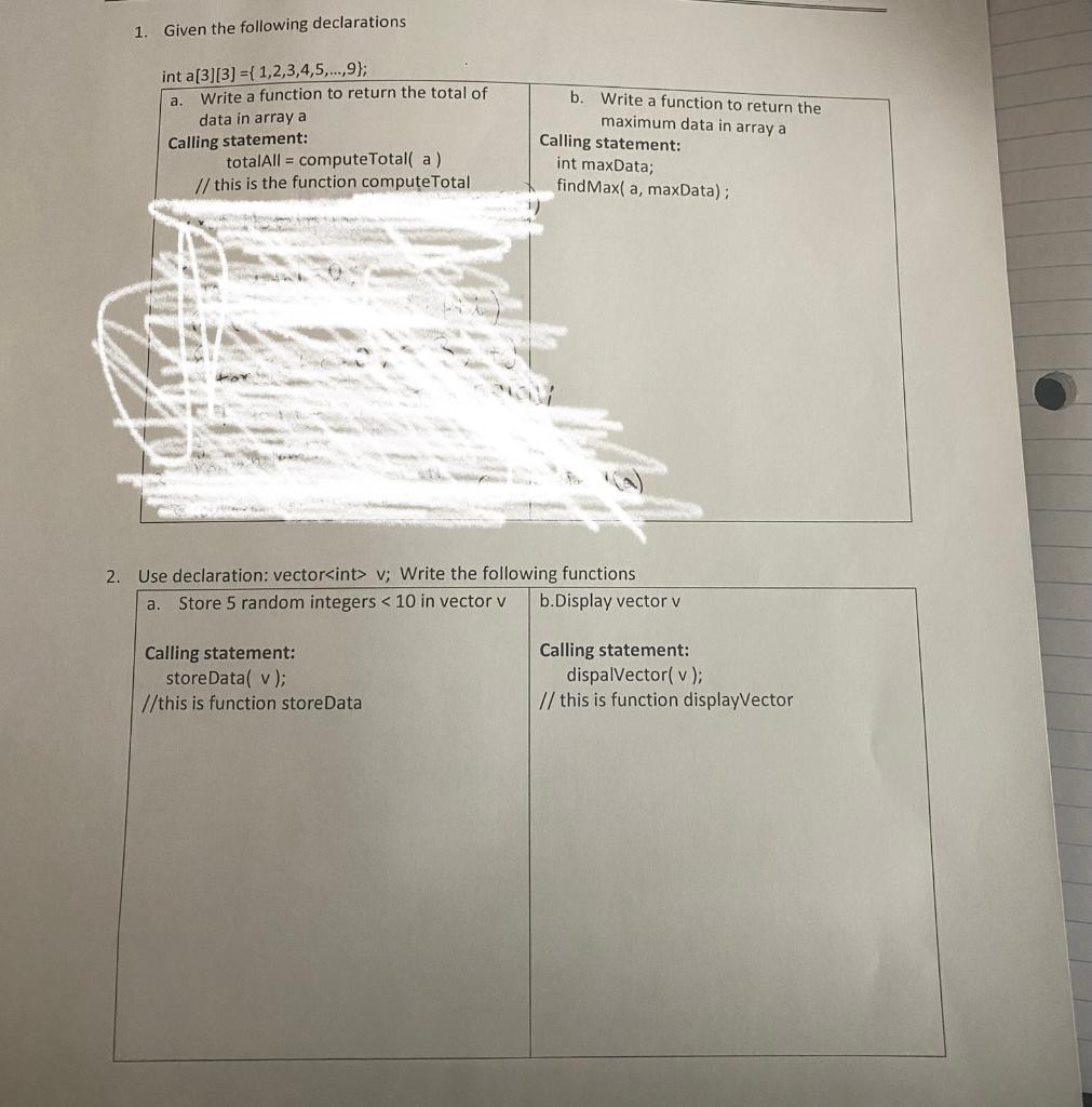Solved 1. Given the following declarations 2. Use | Chegg.com Solved 1. Given the following declarations 2. Use | Chegg.com