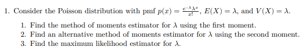 Consider the Poisson distribution with pmf | Chegg.com