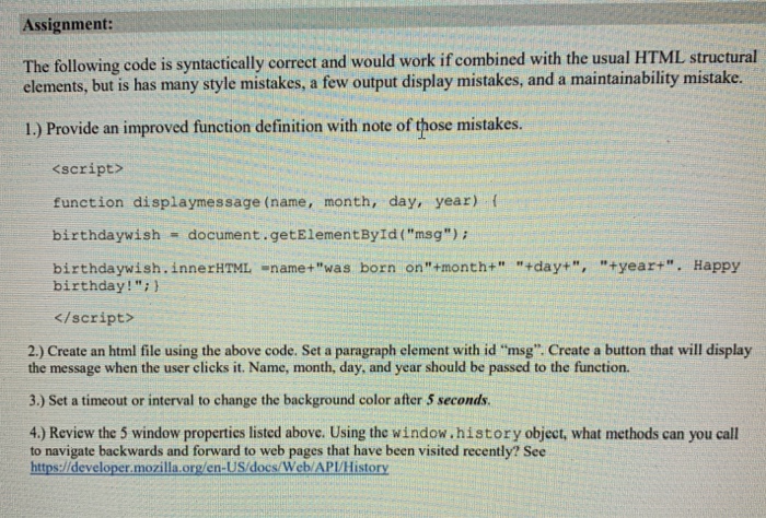 Solved Assignment The Following Code Is Syntactically 