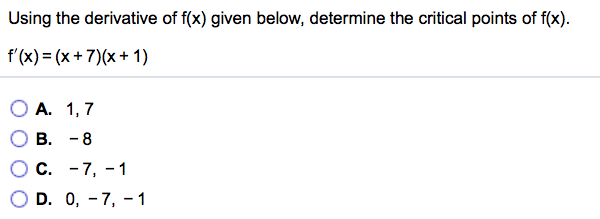 Solved Using the derivative of f(x) given below, determine | Chegg.com