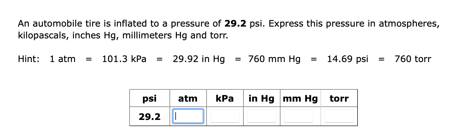 Solved Pressure Units and Conversion Factors Pressure is | Chegg.com