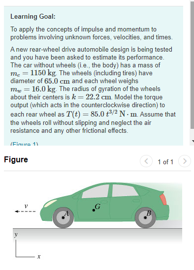 Solved Learning Goal: To apply the concepts of impulse and | Chegg.com