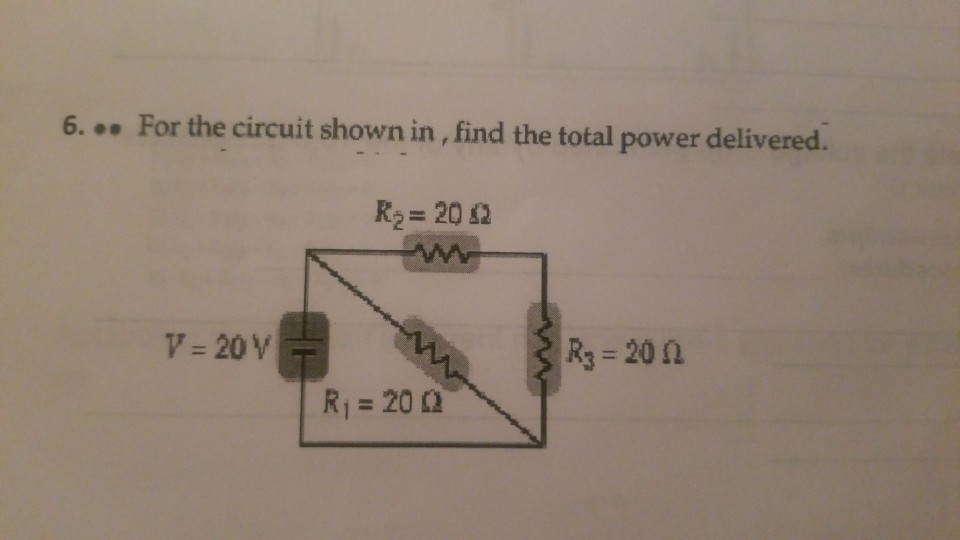 Solved 6... For the circuit shown in, find the total power | Chegg.com
