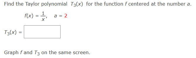 Solved Find the Taylor polynomial T3(x) for the function f | Chegg.com