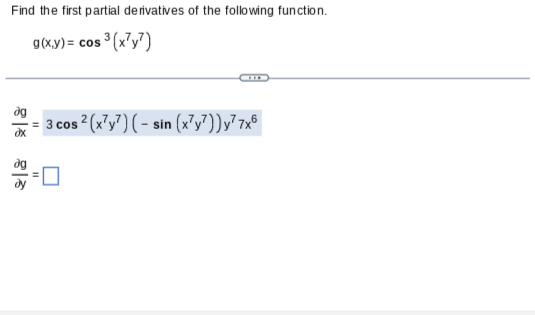 Solved Find the first partial derivatives of the following | Chegg.com